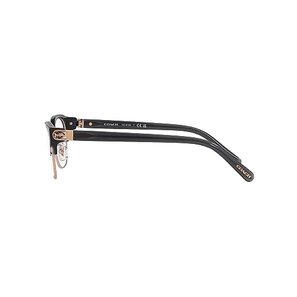 Coach HC6195 Prescription Eyewear Frames, Shiny Rose Gold/Grey Signature C/Demo Lens, 53 mm