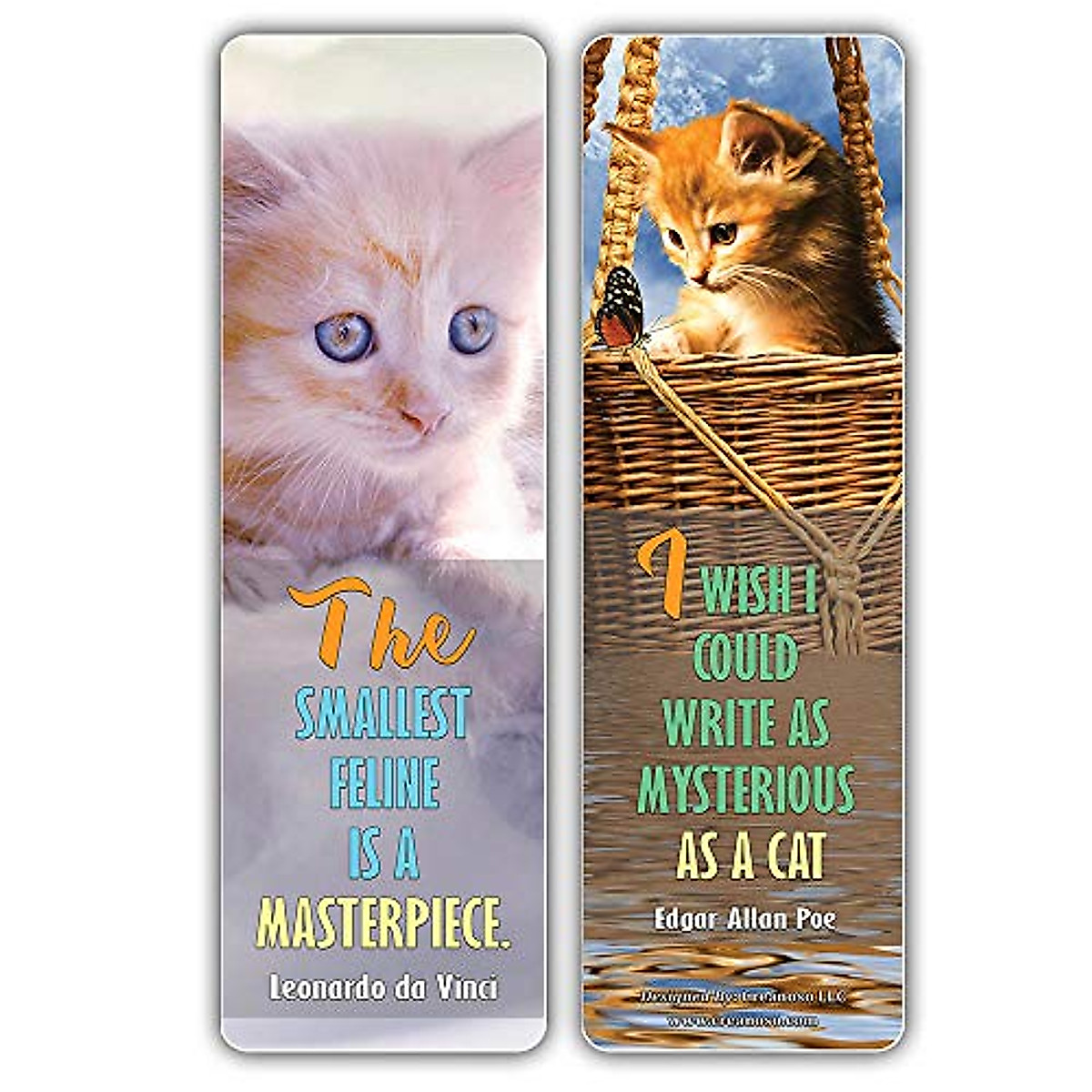 Creanoso Pet Cats Quote Bookmarks (12-Pack) – Stocking Stuffers Gift for Pet Owners, Men, Women, Adult, Teens – Party Favors Supplies – Book Reading Rewards Gifts – Great Giveaways for Cat Lovers