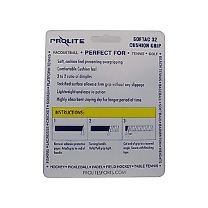 PROLITE SofTac 32 Cushion Grip - Perfect for Pickleball Paddles, Racquetball, Squash, Platform Tennis, Badminton and More