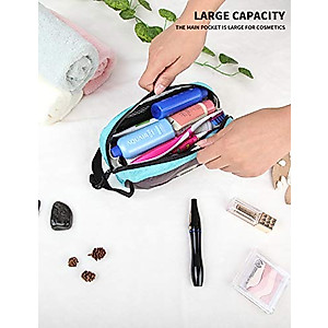 GOX Premium Toiletry Bag, Dopp Kit Case For Travel, Multifunction Cosmetics Organizer Pouch(Grey/Sky blue)