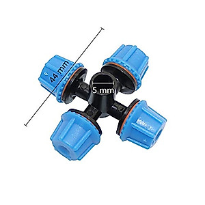 Greenhouse Micro Drip Irrigation 3 Sets of Cross 360 Degree Atomizing Nozzles with 6 Mm 6 Mm to 4/7 Mm Hose Connection Valve Garden Irrigation Watering Kit