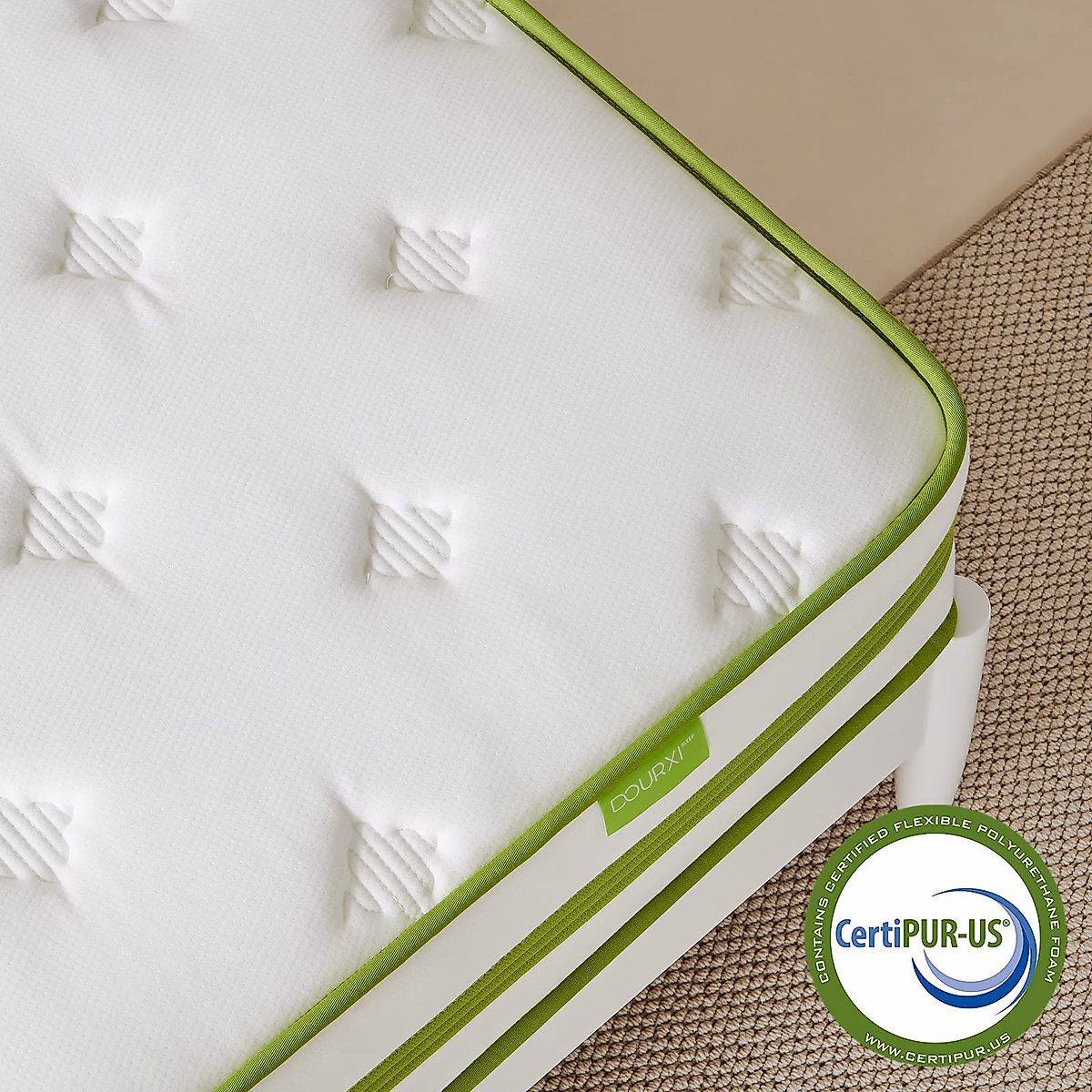 Dourxi Full Size Mattress 10 Inch, Hybrid Mattress Full with Cooling Gel Memory Foam and Pocket Spring, Organic Cotton Fabric Cover, Medium Firm Feel, 54 * 75 * 10 Inch