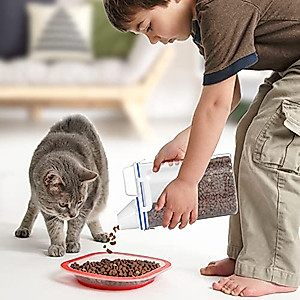 TBMax Pet Food Container for Dogs Cat Food Container with Pour Spout + Seal Buckles + BPA-Free Plastic + Airtight for Birds