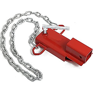 Forklift Hitch Receiver, Forklift Trailer Hitch Attachment 2" Receiver Trailer Towing Adapter with Chain, Red, 1 Pack