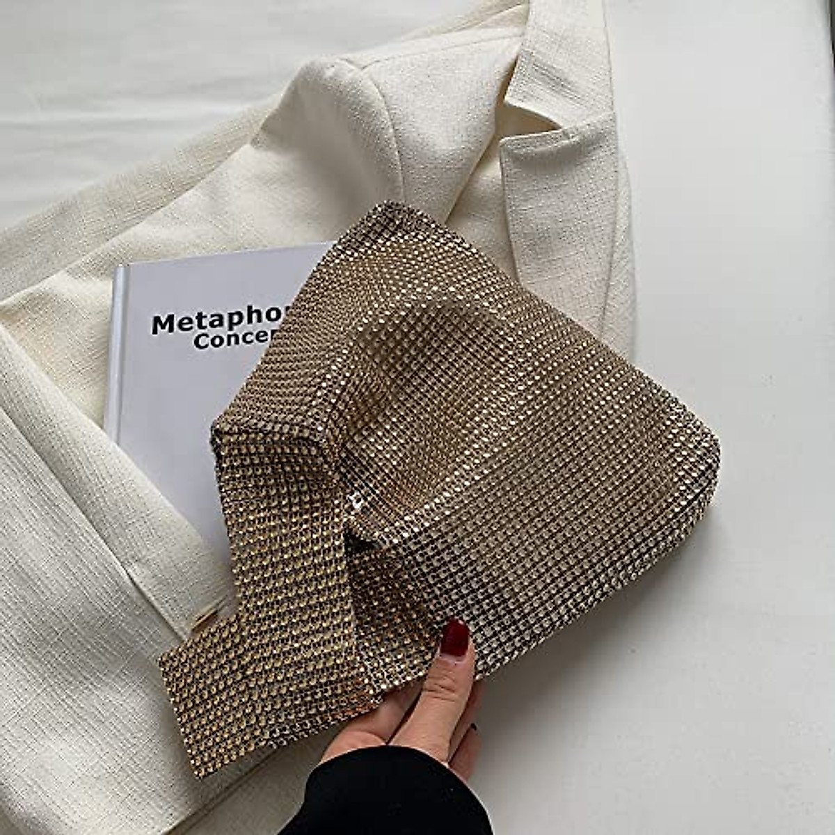 Fashion Sequins Rhinestone Women Clutch Bag Crystal Bling Diamond Glitter Tote Female Evening Dinner Party Handbag Girls Purse