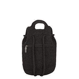 The Sak Small Dylan Backpack in Crochet, Adjustable Backstrap, Black