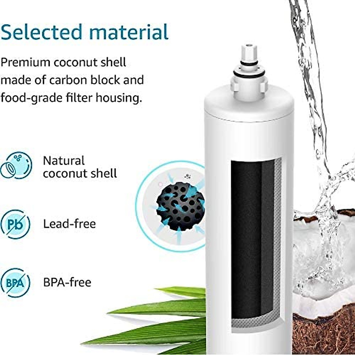 AQUA CREST GXULQR, FQK1R Under Sink Replacement Filter, Replacement for Hexagonal Head GE SmartWater GXULQR, GXULQK and GXK140TNN, 2K Gallons (Pack of 2)