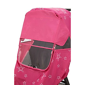 First Essentials Stroller Rain Cover Universal, Baby Travel Weather Shield, Windproof Waterproof, Protect from Dust Snow (Pink)