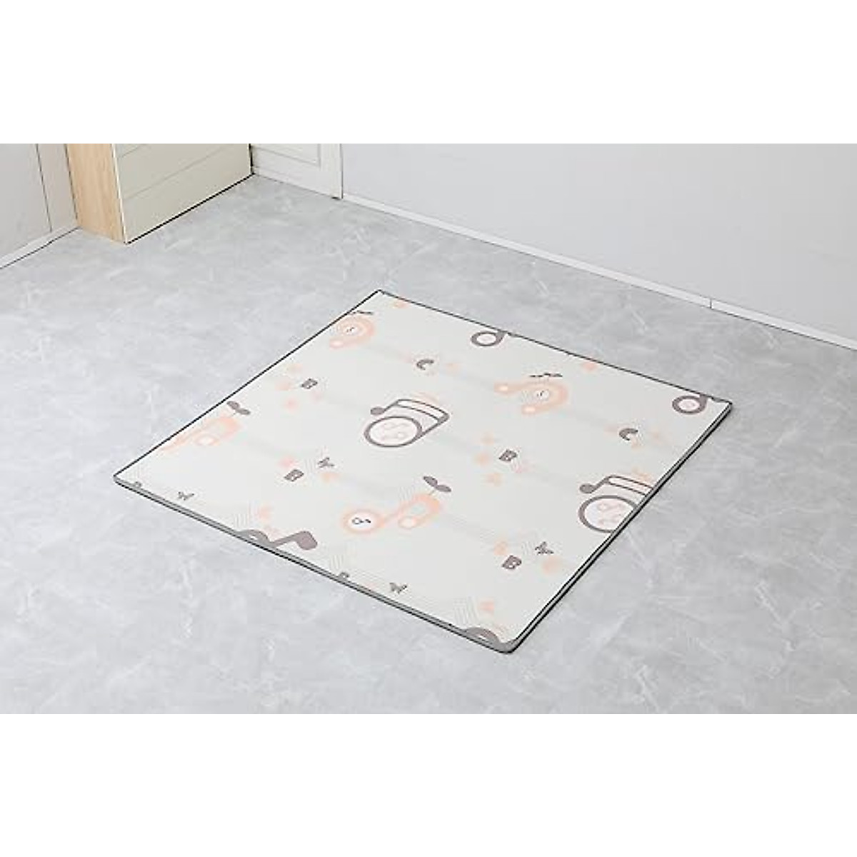 Space playpen:18 Panel Infants Toddler Safety Kids Playpen Activity Center Play Yard W/Lock Door and Basketball Hoop and Large Mat (Gray +White)