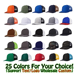 Design Your Own Mesh Trucker Hat Custom Name/Text Embroidered Hat Funny Fashion Cap Outdoor Black