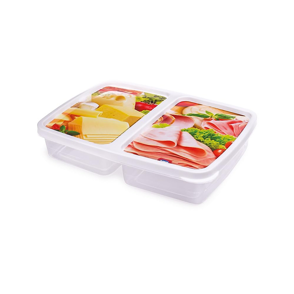 BRAZILIAN CORNER Deli Meat, Ham and Cheese Slice Storage Container with Lid, 37.1 Fl Oz, 2 Parts Plasutil | Reusable Bacon Keeper Container, Preserves Freshness & Flavor BPA-Free