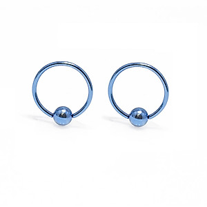 BodyJewelryOnline Captive Bead Ring 6pc 18G Anodized Titanium Nose Lip Ear Cartilage Septum CBR