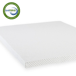 ZenWave 3" King Size Gel Memory Foam Mattress Topper, Washable Cover, Infused with Calming Hemp Extract, CertiPUR-US Certified