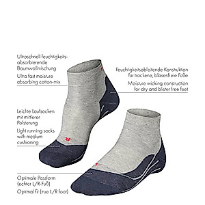 FALKE Men's RU4 Endurance Short Running Socks, Quarter, Medium Cushion, Breathable Quick Dry, Organic Cotton, White (White-Mix 2020), 9-10, 1 Pair