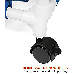 KITLIFE Pool Storage Bin – Rolling Poolside Mesh Container for Toys – Waterproof, UV Resistant Outdoor Organizer Box with Bonus Mesh Bag, Medium Size 36 x 36 x 24", Bonus Mesh Bag Included Blue