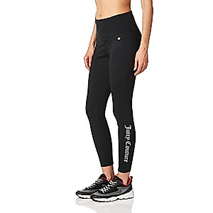 Juicy Couture Women's Logo Pro Legging, Juicy Black, X-Large