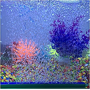 Saim Aquarium Fish Tank Mineral Air Bubble Air Stone Bar 16-Inch （Green/Blue） with 20Ft Clear Air Line.