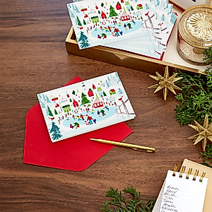Hallmark Boxed Holiday Cards, Snowy City (40 Cards with Envelopes)