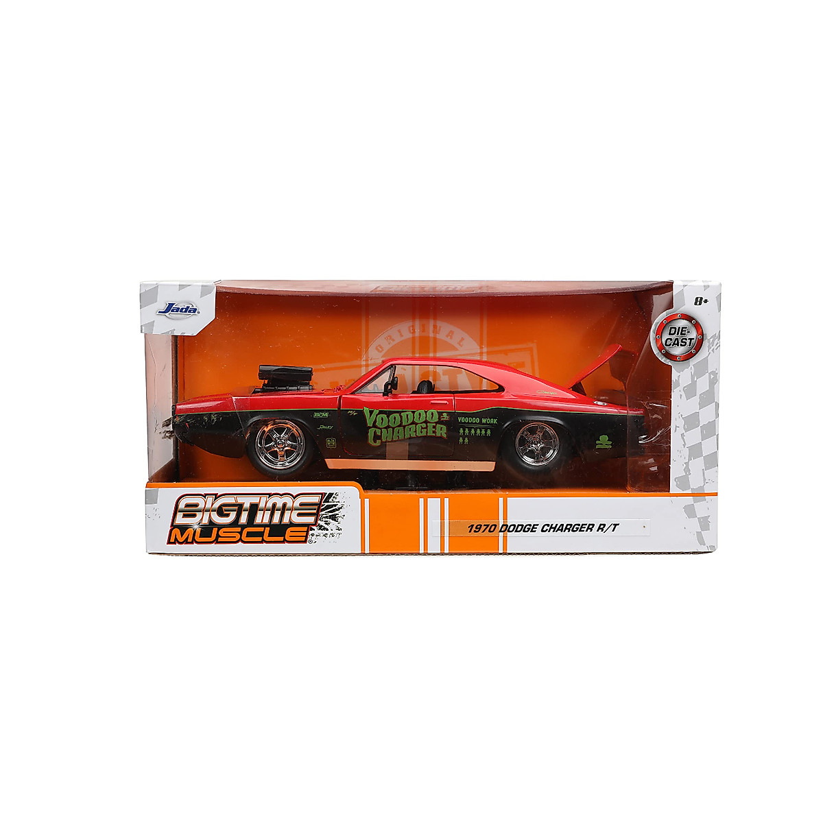 Big Time Muscle 1:24 1970 Dodge Charger RT Voodoo Die-Cast Car, Toys for Kids and Adults