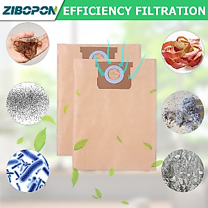 5 Pack DXVA19-4101 Replacement Filter Bags for DEWALT 6-10 Gallon Wet/Dry Vacuum Models DXV06P, DXV09P, DXV10P, DXV10S