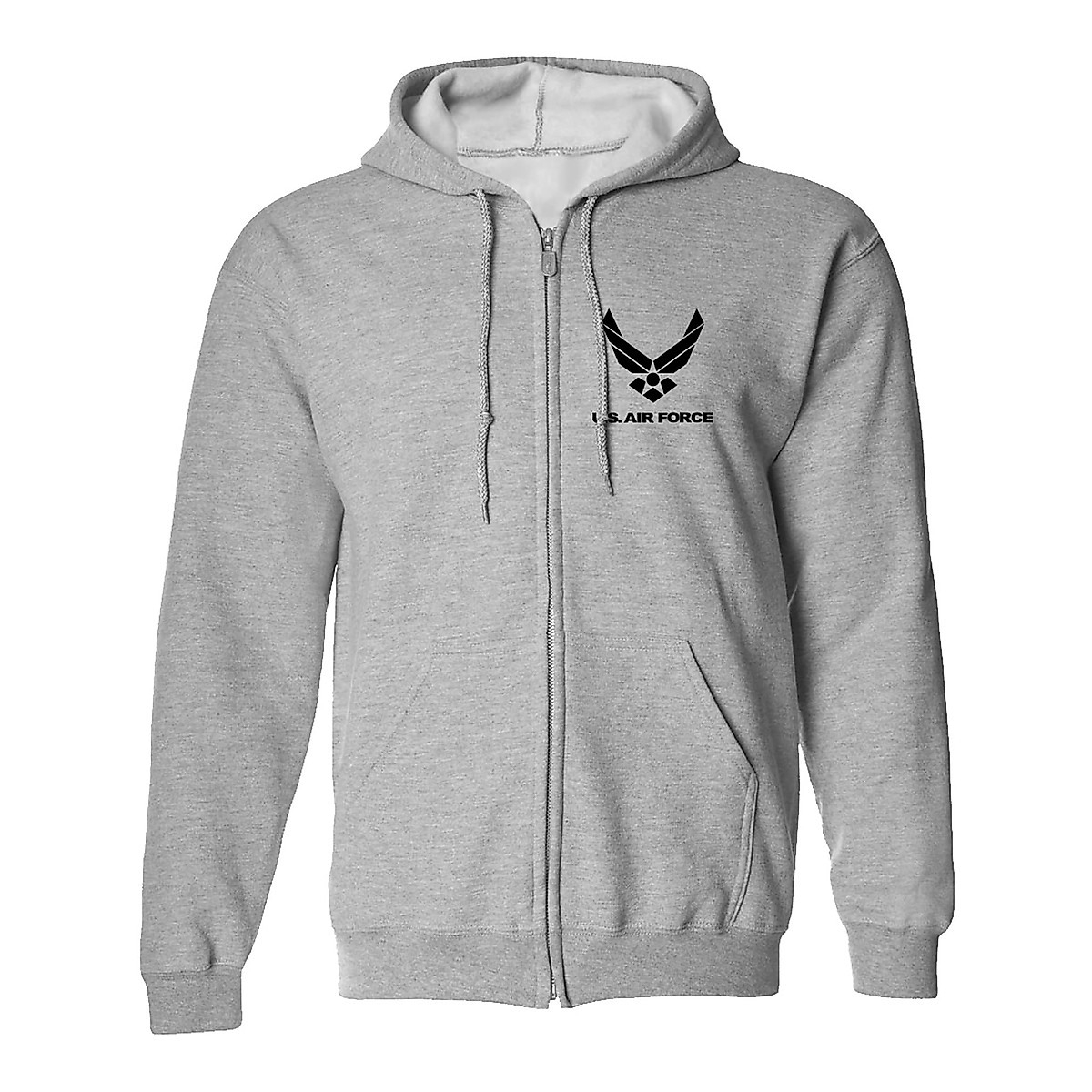 zerogravitee Air Force Left Chest Full-Zip Hooded Sweatshirt in Gray - X-Large