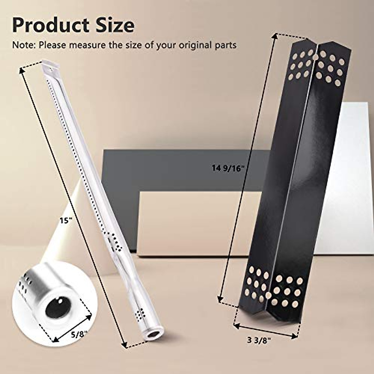 Grill Replacement Part For Nexgrill 720-0896B 720-0882A 720-0896 720-0925 720-0896C 720-0896E Gas Grill, 6-Pack Heat Plates Tent Shields Ignitors Grill Burner For Nexgrill 6 Burner 720-0896B