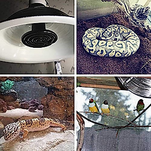 WUHOSTAM 2 Pack 100W Infrared Ceramic Heat Lamp, Black Reptile Heat Bulb No Light Emitter, Pet Heater for Aquarium and Terraium, Chicken Coop, Lizard, Turtle, Brooder, Snake, No Harm, ETL Listed