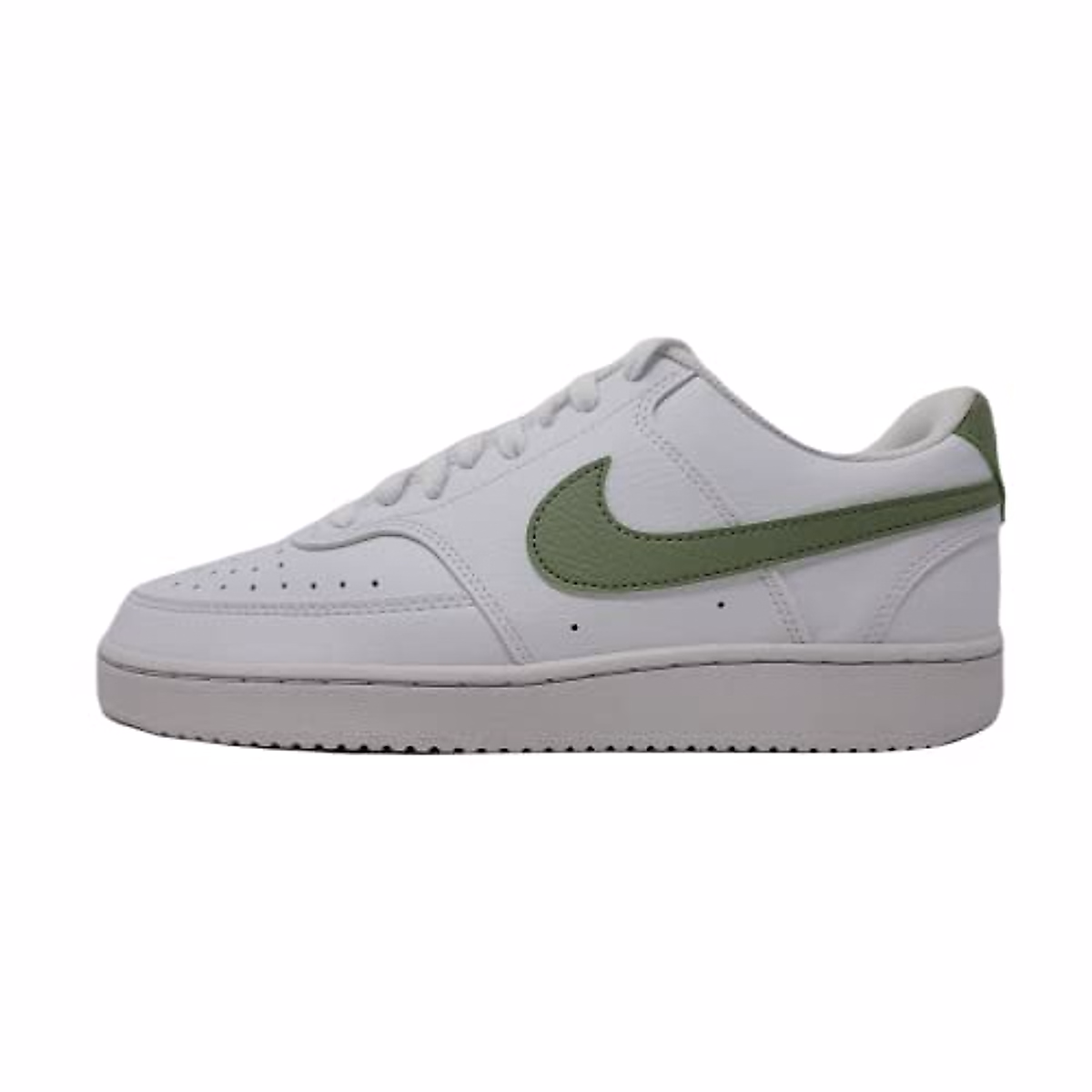 Nike Mens Court Vision Low Lifestyle Sneakers, White/Oil Green-Medium Olive, 12 M US