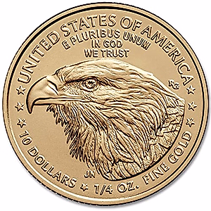 2023 1/4 oz American Eagle Gold Bullion Coin Brilliant Uncirculated with Certificate of Authenticity $10 BU