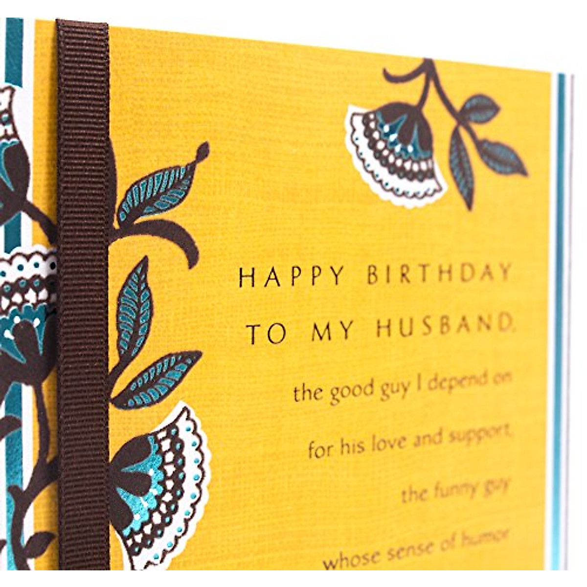 Hallmark Birthday Card for Husband (Brown and Blue Floral)