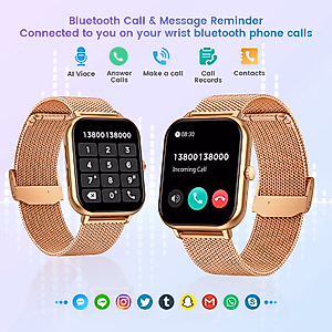 Smart Watch for Women Fitness Tracker: 1.83 Inch Bluetooth Call Smartwatch with Blood Oxygen Blood Pressure Monitor Compatible with Android Ios 100+ Sport Mode Heart Rate Steps Counter Waterproof Ip67