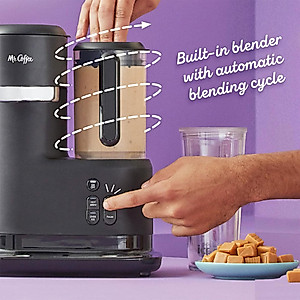 Mr. Coffee 3 in 1 Single Serve Coffee Maker, Hot or Iced Espresso and Frappe Machine, Blender, and Reusable Filter for Frozen Drinks or Lattes, Gray