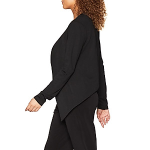 BCBGeneration Women's Relaxed Asymmetrical Open Front Tuxedo Blazer, Black, Small
