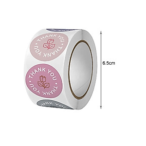 Thank You Label Sticker of 500Pcs, 1Roll, 1Inch Diameter, Gift Package Letters Greeting Card Sealing Label Multicolor 1size