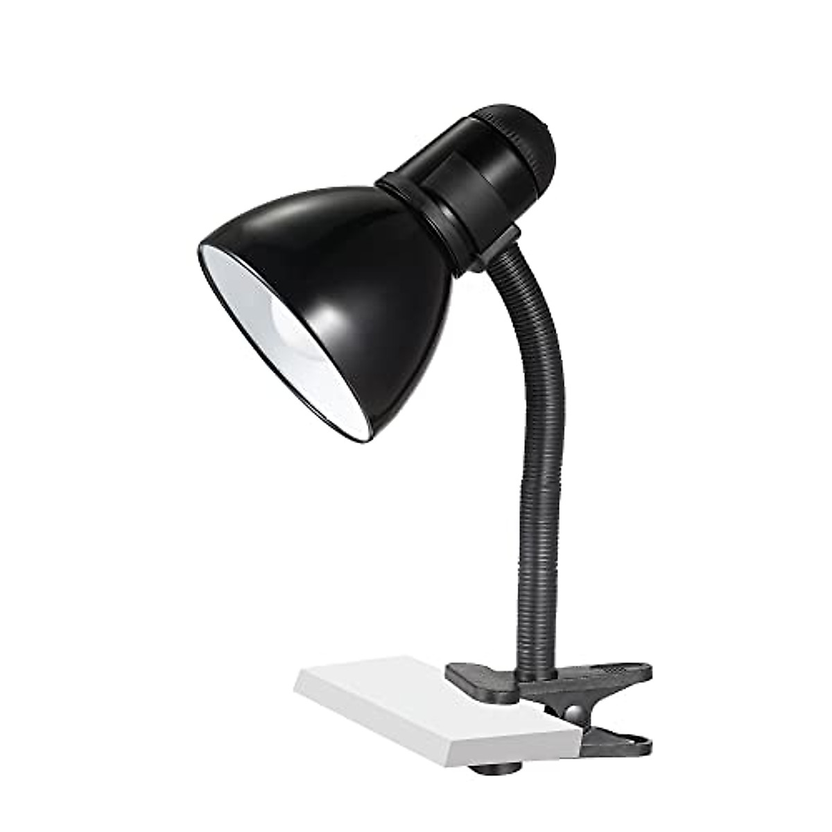 V- Light Black Adjustable Desk Lamp with Heavy Duty Clamp Clip, Flexible Gooseneck Lamp, Bed Light, Reading Lamp, or Study Light 14 inches