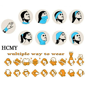 HCMY Balaclava 9 Pack Neck Gaiters Bandana Shiesty Mask Magic Scarf Headwear Tube UV Face Mask Headbands for women