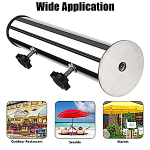 Outdoor Patio Umbrella Base Stand, Stainless Steel Patio Umbrella Stand Marble Flag Pole Holder Heavy Duty Granite Umbrella Stand for Yard, Garden, Deck, Backyard and Balcony (for Dia.1.25"-1.9")