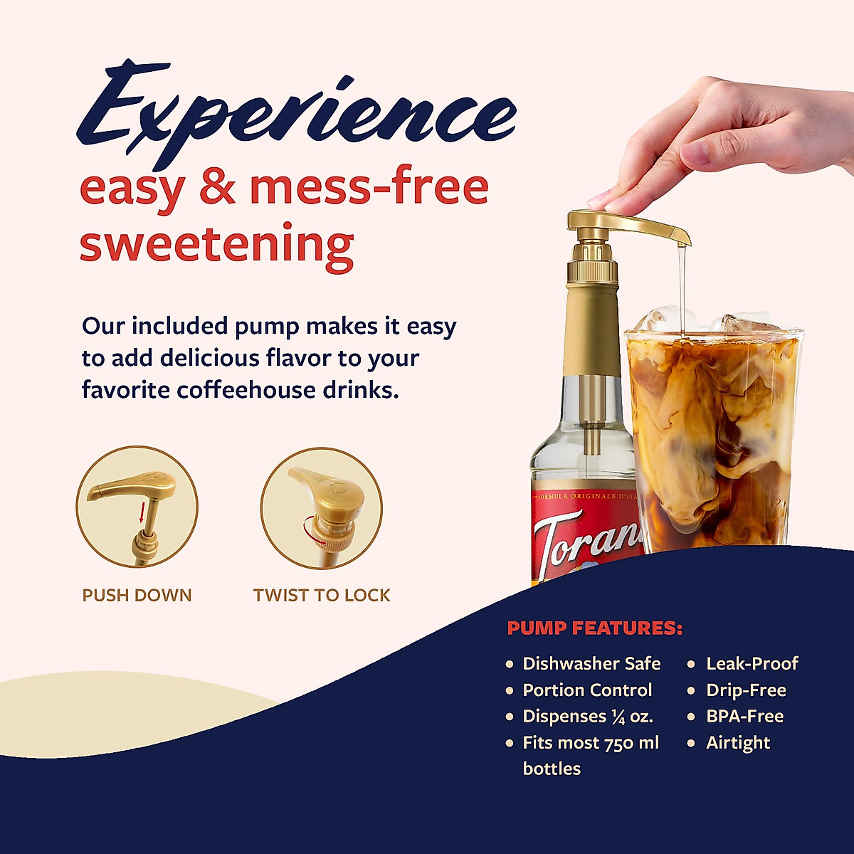 Torani Coffee Syrup, Vanilla Flavored Syrup for Drinks, Pump Included, 25.4 Fl Oz