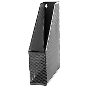 U Brands Mesh Steel Magazine File Holder, 12.5" x 9.8" x 3", Black