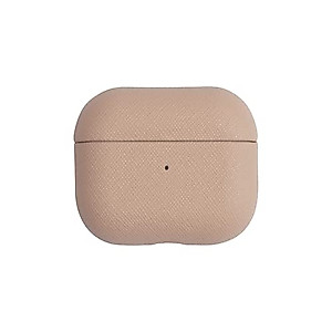 THEIMPRINT Saffiano Vegan Leather AirPods Case Cover Gen 3 - Compatible with Apple AirPods 3rd Generation Charging Case, Nude