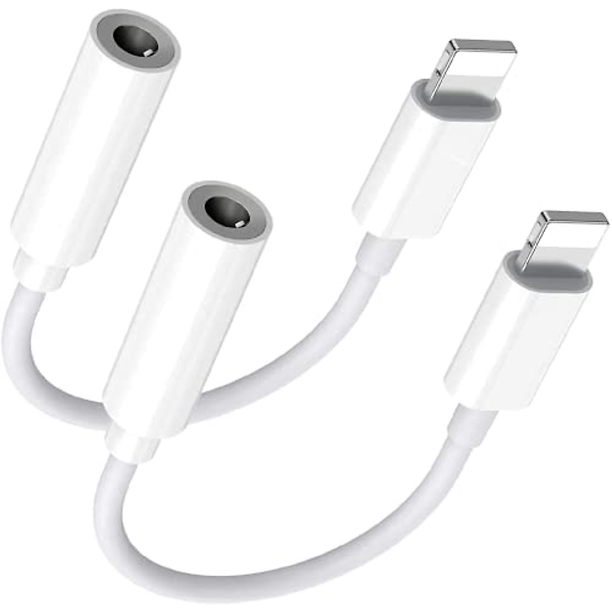 Lightning to 3.5 mm Headphone Jack Adapter, [Apple MFi Certified] 2 Pack iPhone 3.5mm Headphones/Earphones Jack Aux Audio Dongle Adapter Compatible with iPhone 13 12 11 XS XR X 8 7 SE [Not for Call]