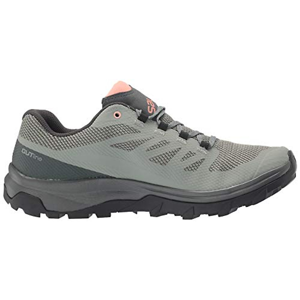 Salomon Outline Gore-TEX Hiking Shoes for Women, Shadow/Urban Chic/Coral Almond, 8