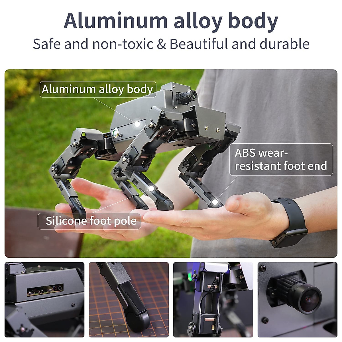 Yahboom Smart Robot Dog Raspberry Pi5 Adults AI Python Programmable 12 Joints Bionic Mechanical Dog Face Color Recognition OpenCV without Lidar (DOGZILLA S1 with Pi5-4G)