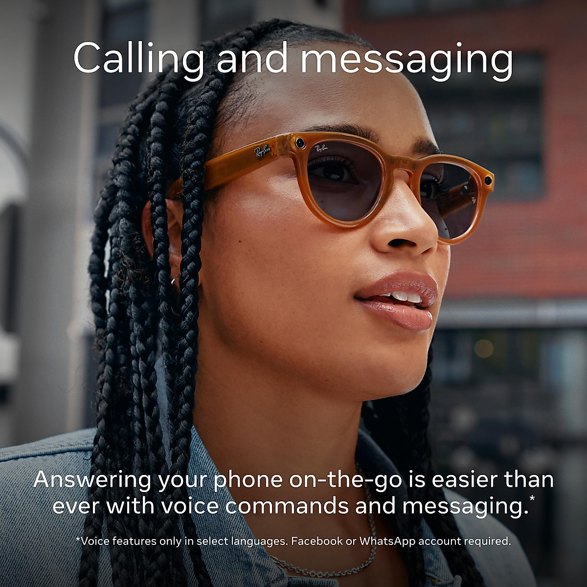 Meta Ray-Ban Smart Glasses, Wayfarer, Matte Black / G15 Green, Regular