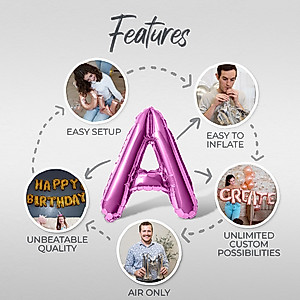 Letter Balloons - WILL YOU BE MY BRIDESMAID 16" Inch Alphabet Letters Foil Mylar Balloon Bridesmaid Wedding Proposal Banner (Pink)