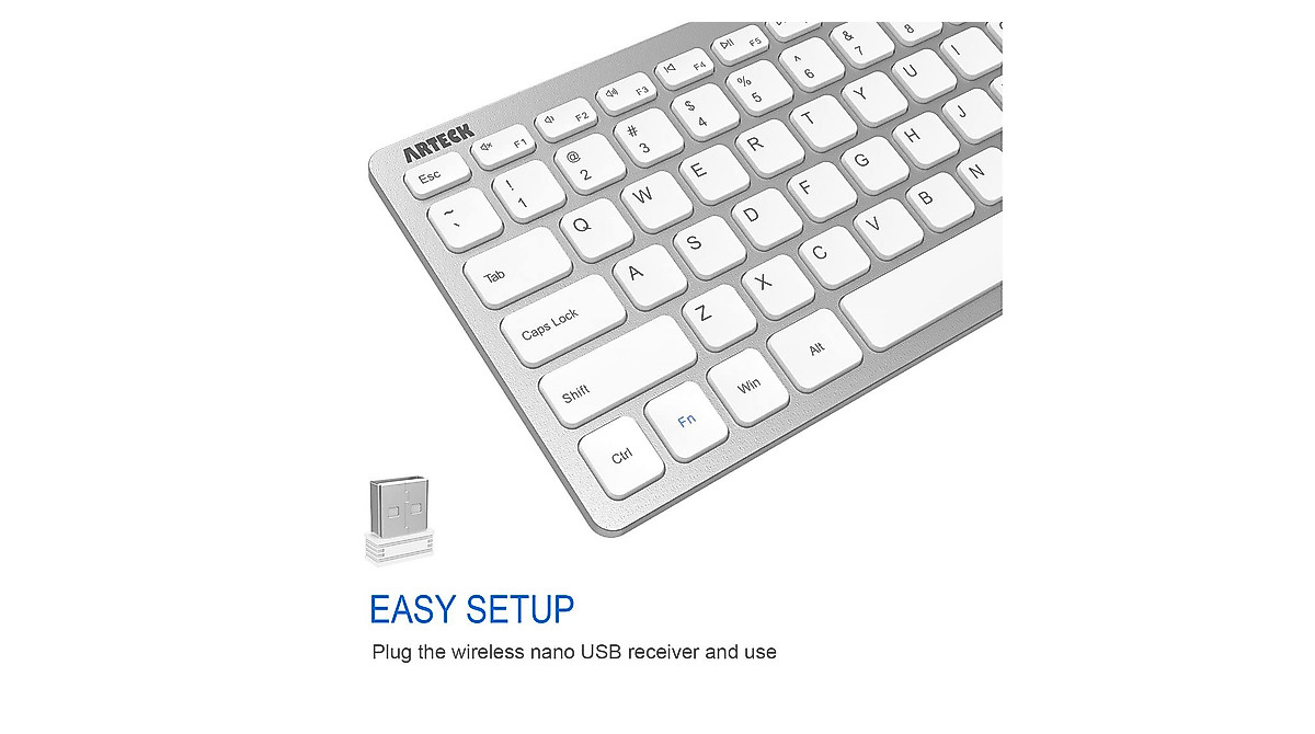 Arteck 2.4G Wireless Keyboard – Ultra Slim & Compact