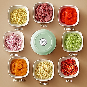 Electric Mini Food Chopper Small Food Processor with Spoon and Brush,Used for Onion Garlic Pepper Vegetable Meat Mincer/Grinder/Puree Food (pink)