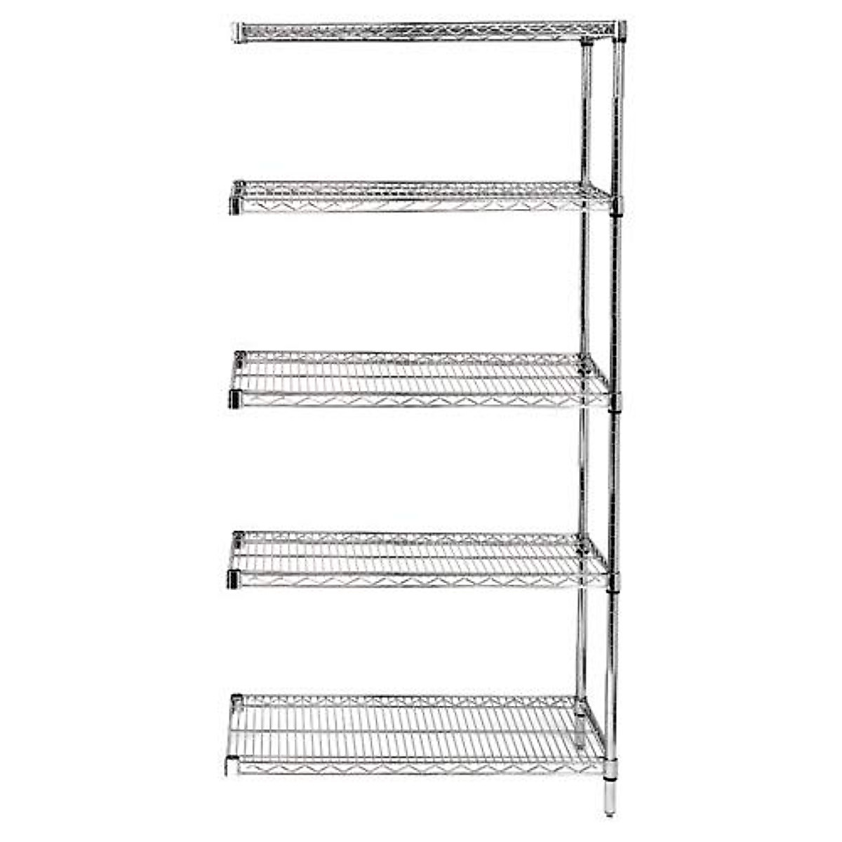 Omega 12" Deep x 48" Wide x 74" High 5 Tier Chrome Add-On Shelving Unit
