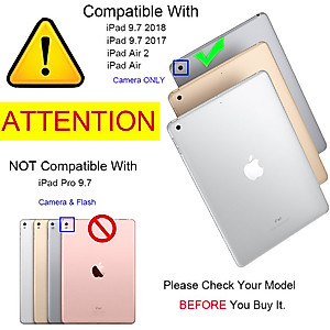 RUBAN Case for iPad 9.7 Inch 2018/2017/iPad Air 2/iPad Air 1 - [Corner Protection] - [Scratch-Resistant] Premium PU Leather Folio Smart Stand Cover w/Auto Sleep/Wake, Navy Blue