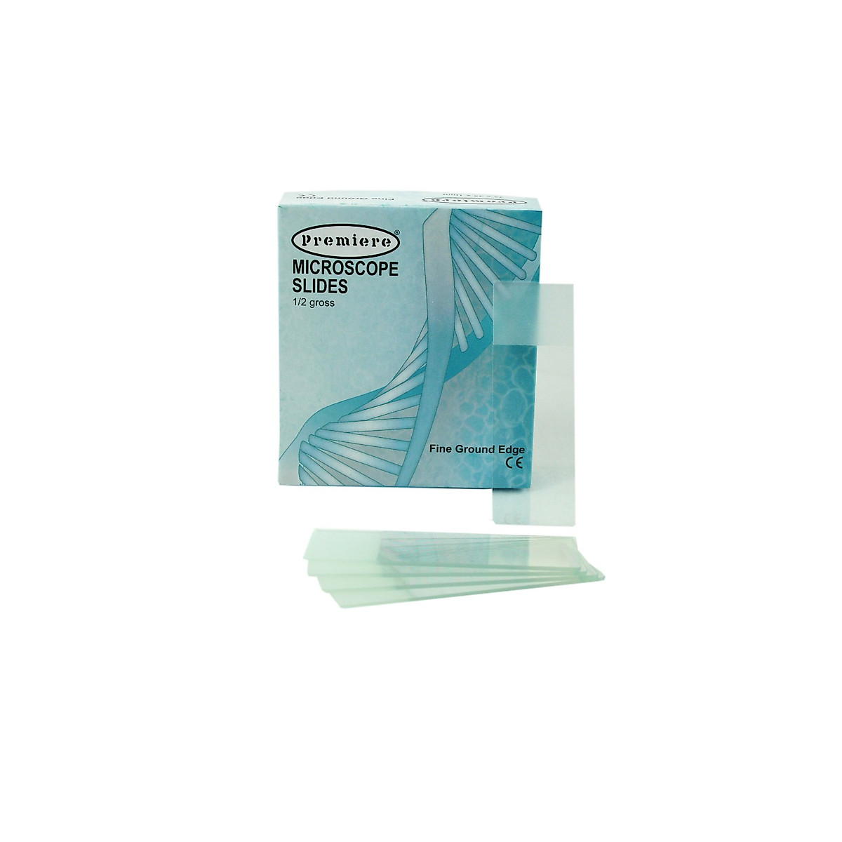 Premiere Microscope Slides with Ground Edges, Frosted End, Precleaned, 10 Gross per case, 1,440 Slides